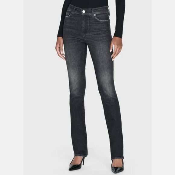 Frame Denim | Jeans | Framele High Straight Long Black Jeans Denim ...